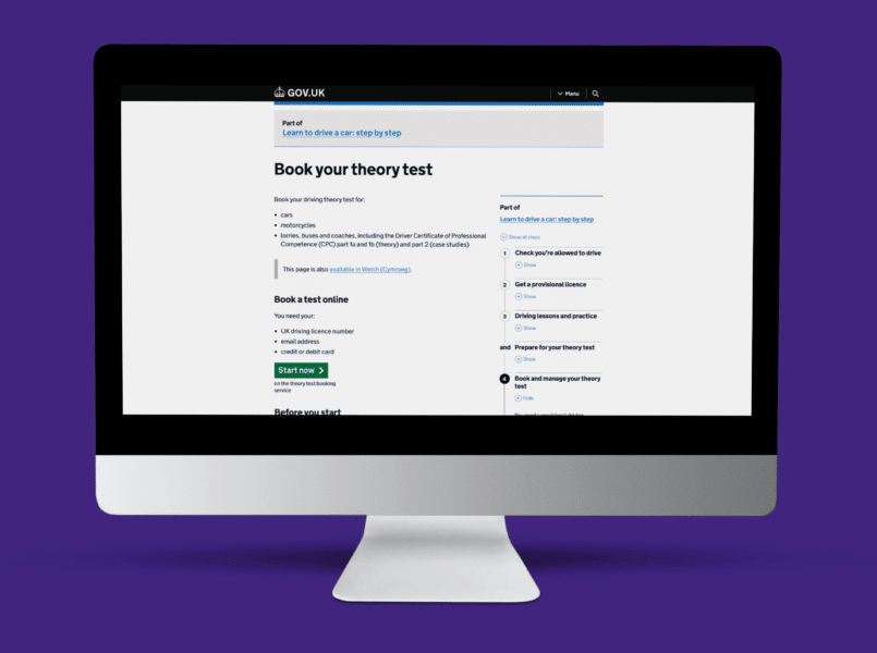 What happens during the theory test?